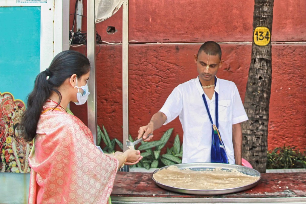 Prasadam For Every Visitor at ISKCON Juhu